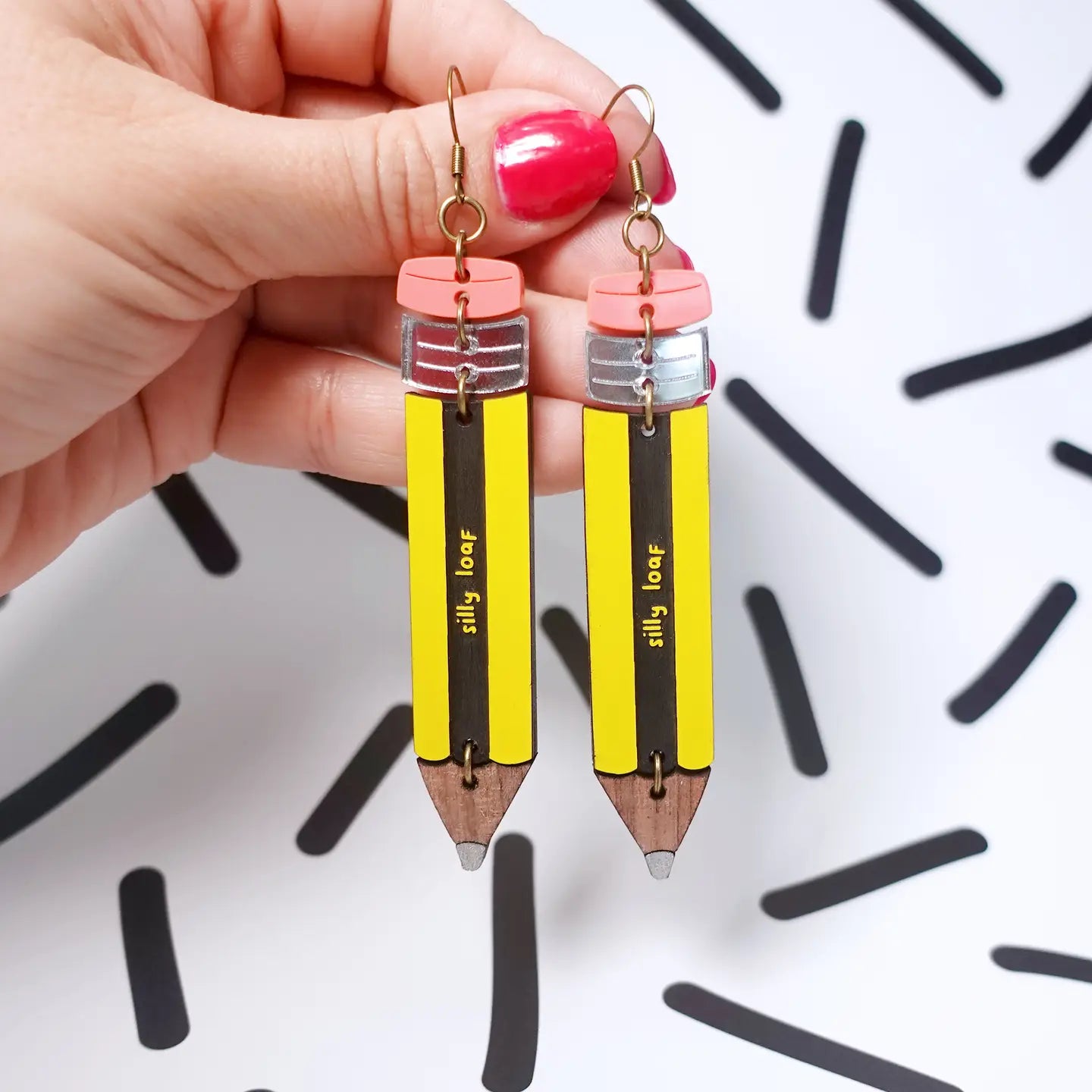 Pencil Statement Earrings – Silly Loaf
